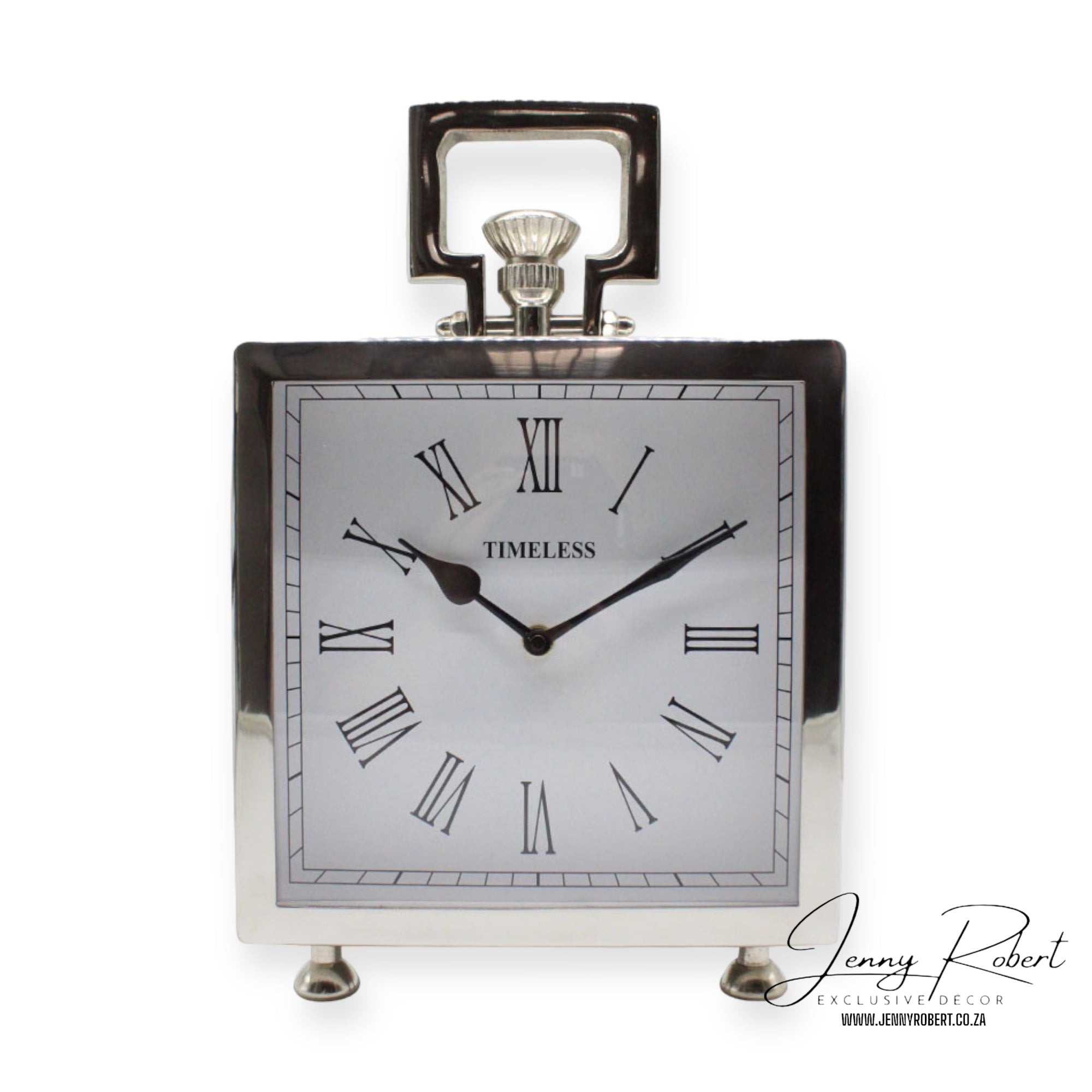 Clock Classic Silver Nickel LRG (33cm) – Jenny Robert Exclusive Décor ...